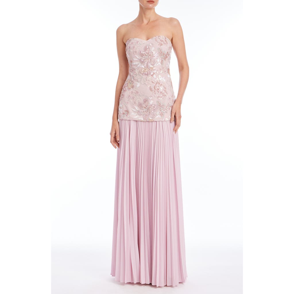 BADGLEY MISCHKA Embellished Drop Waist Evening Gown